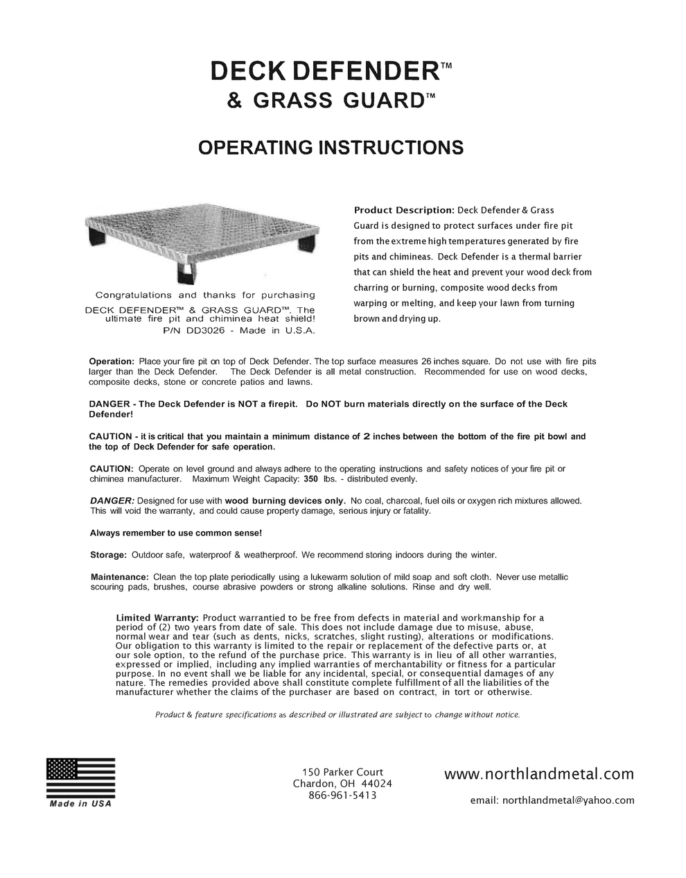 Deck Defender & Grass Guard - Fire Pit Heat Shield – Northland Online